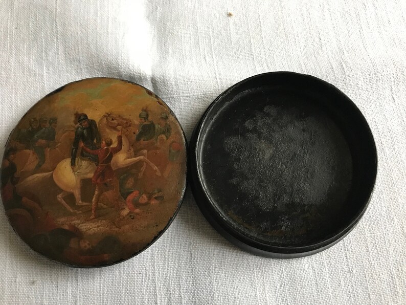 19th C Handpainted Snuff Box Lady Portrait Box Papier Mâché - Etsy