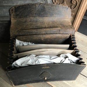 19th C French Document Case, File Box, Brass, Expandable File, Invoice ...