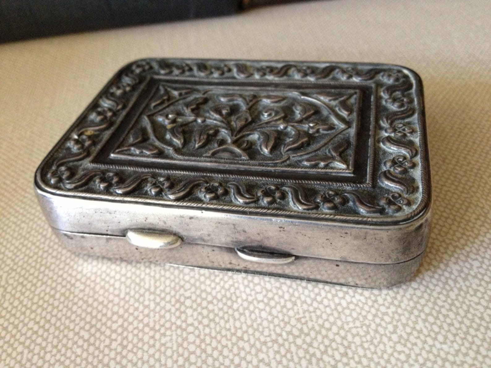 French Silver Snuff Box, Art Nouveau Metal Case, Business Card ...