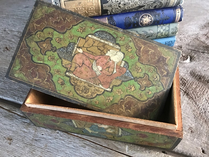 Eastern Handpainted Wood Box Colorful Delightful Artisan | Etsy