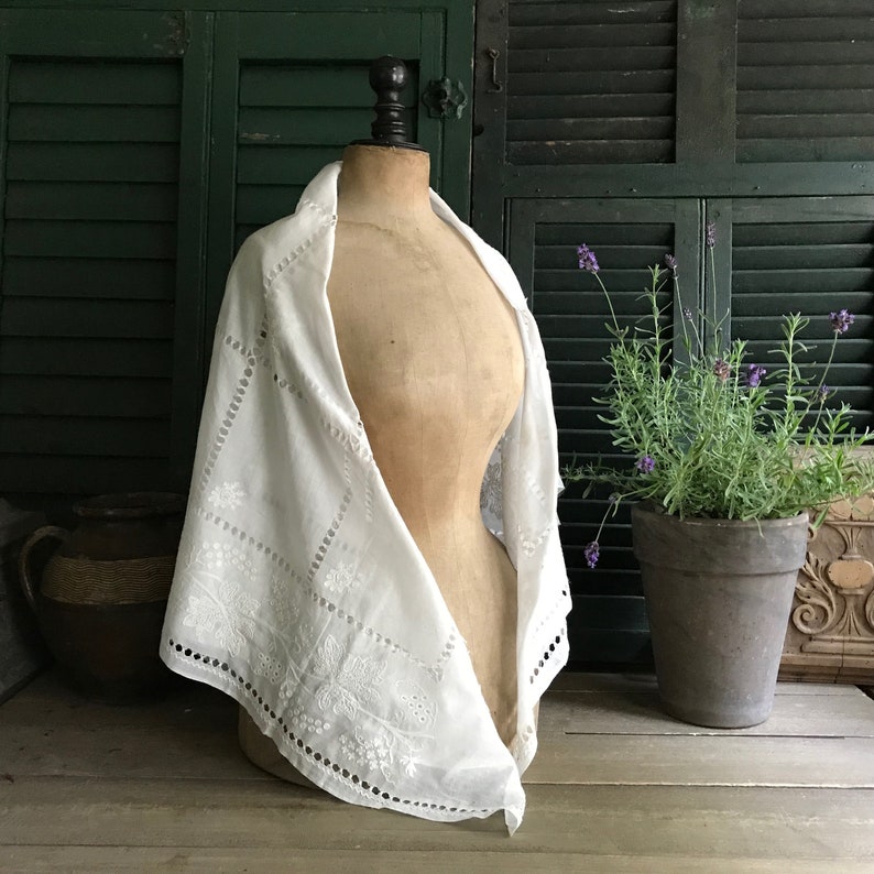 18th C French Fichu Wedding Shawl Scarf Arlesienne Hand - Etsy