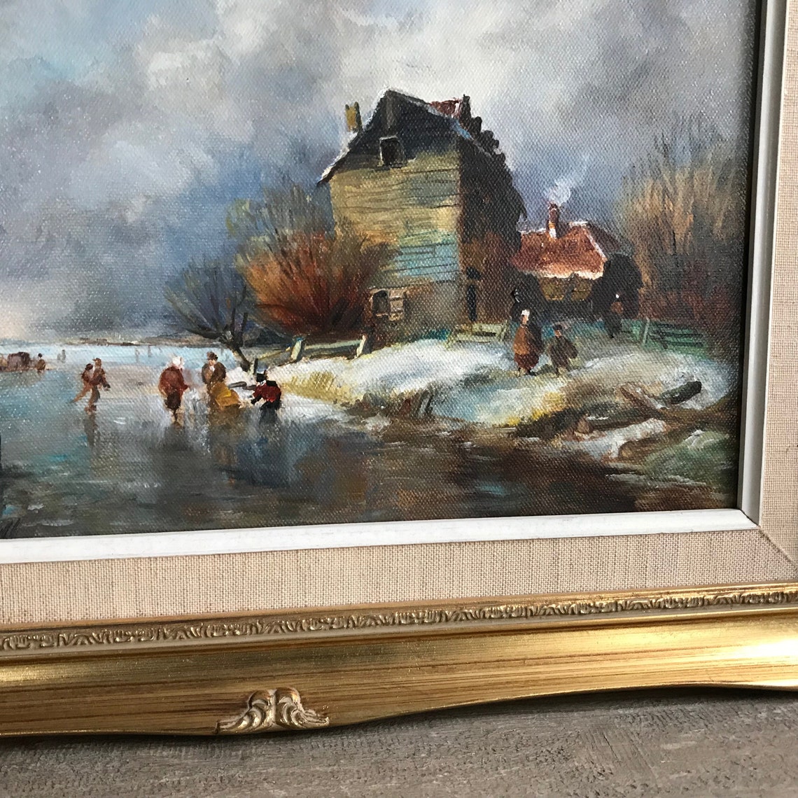 Oil on Canvas Painting, MJ Rendell, British Painter, Dutch Pastoral ...