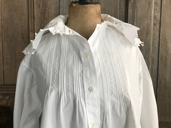 French Chemise Blouse, Ruffle Peasant Shirt, Ruffle C… - Gem