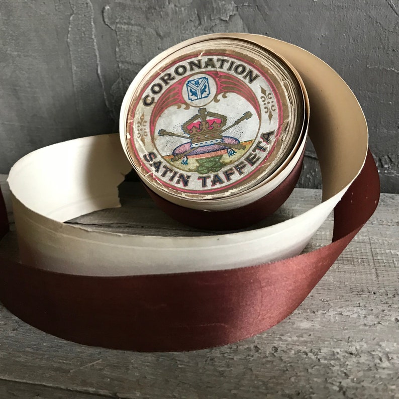 Antique Silk Taffeta Ribbon Trim Chestnut Brown Coronation - Etsy