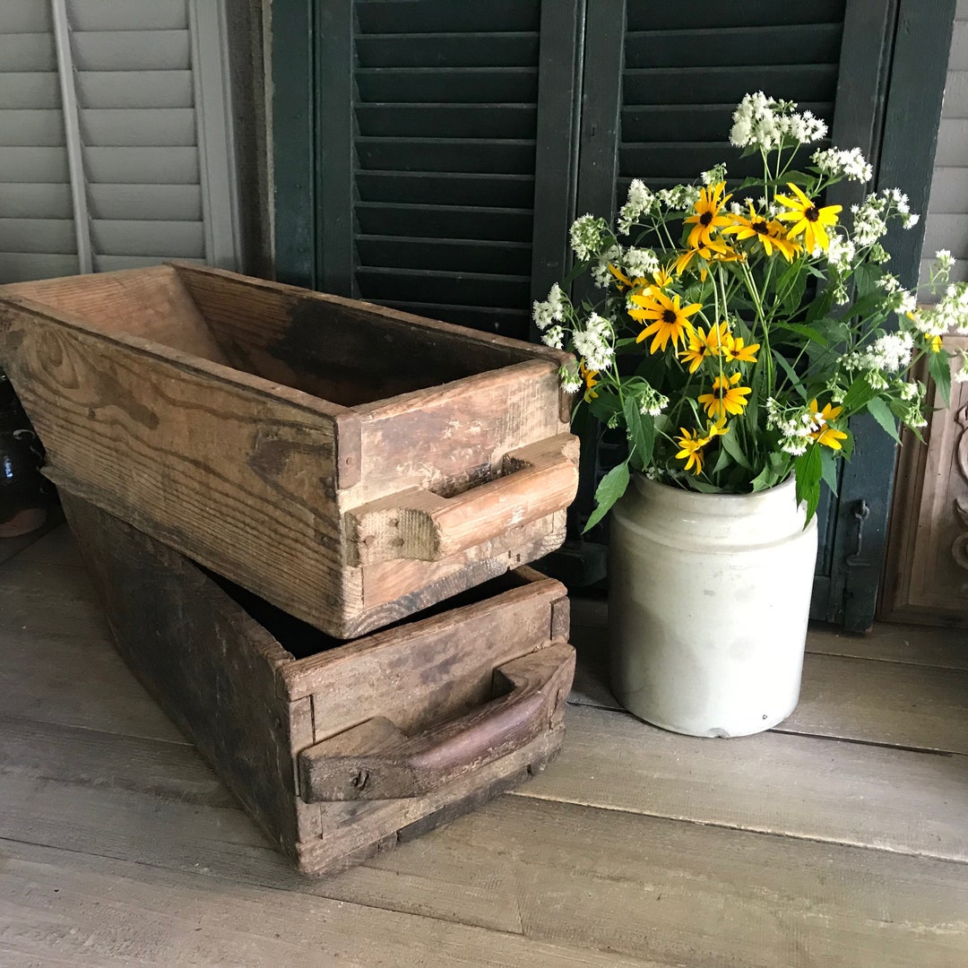 1 Rustic Wood Grain Measure, Drawers, Primitive Garden Greenhouse Plant ...