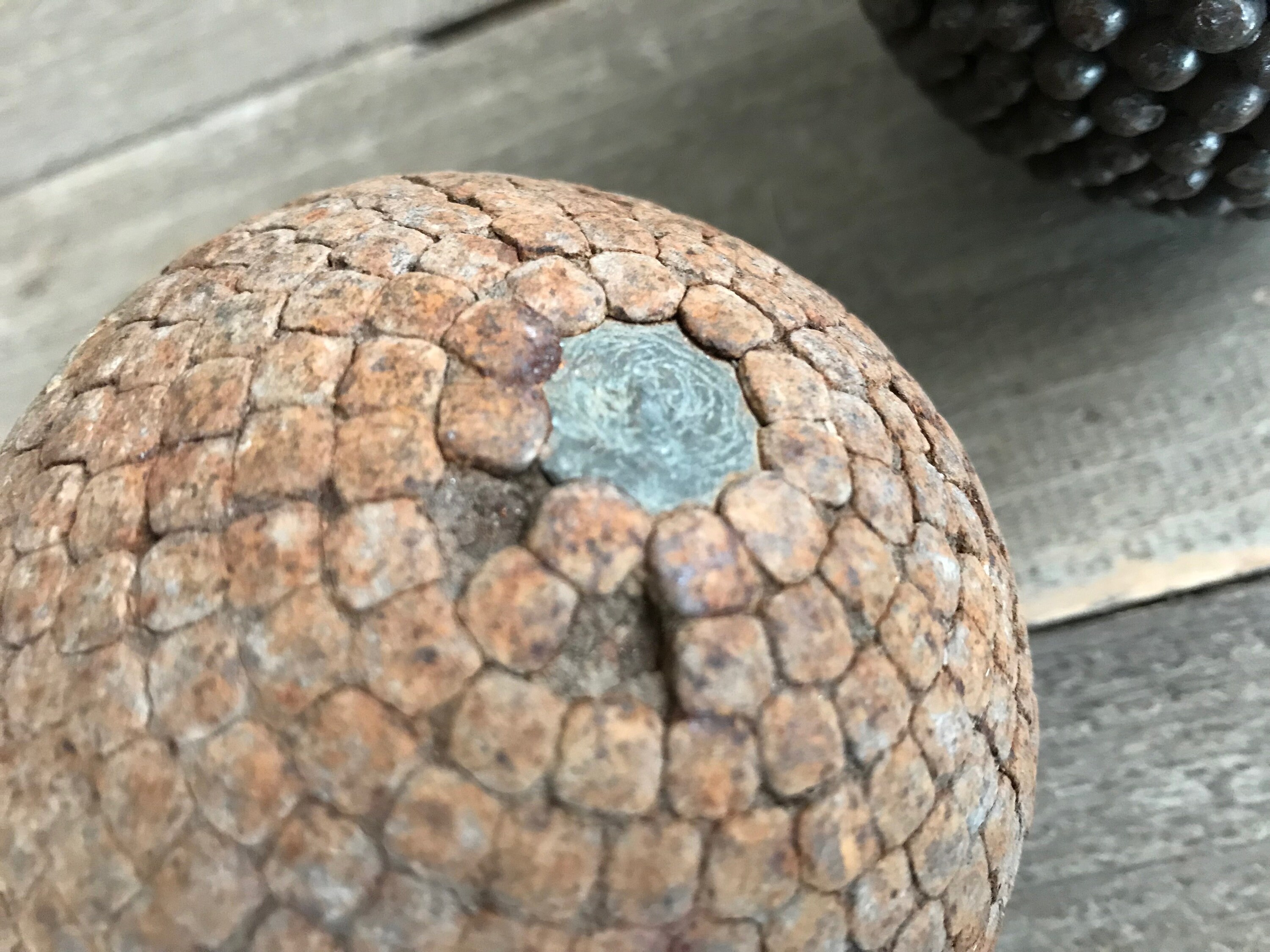 1 French Wooden Boule, Artistic Iron Decorated Design, Price for 1, 3 ...