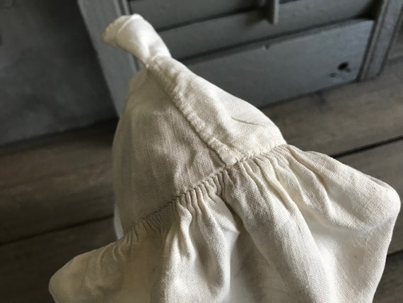 19th C French White Linen Peasant Bonnet, Rare Period… - Gem