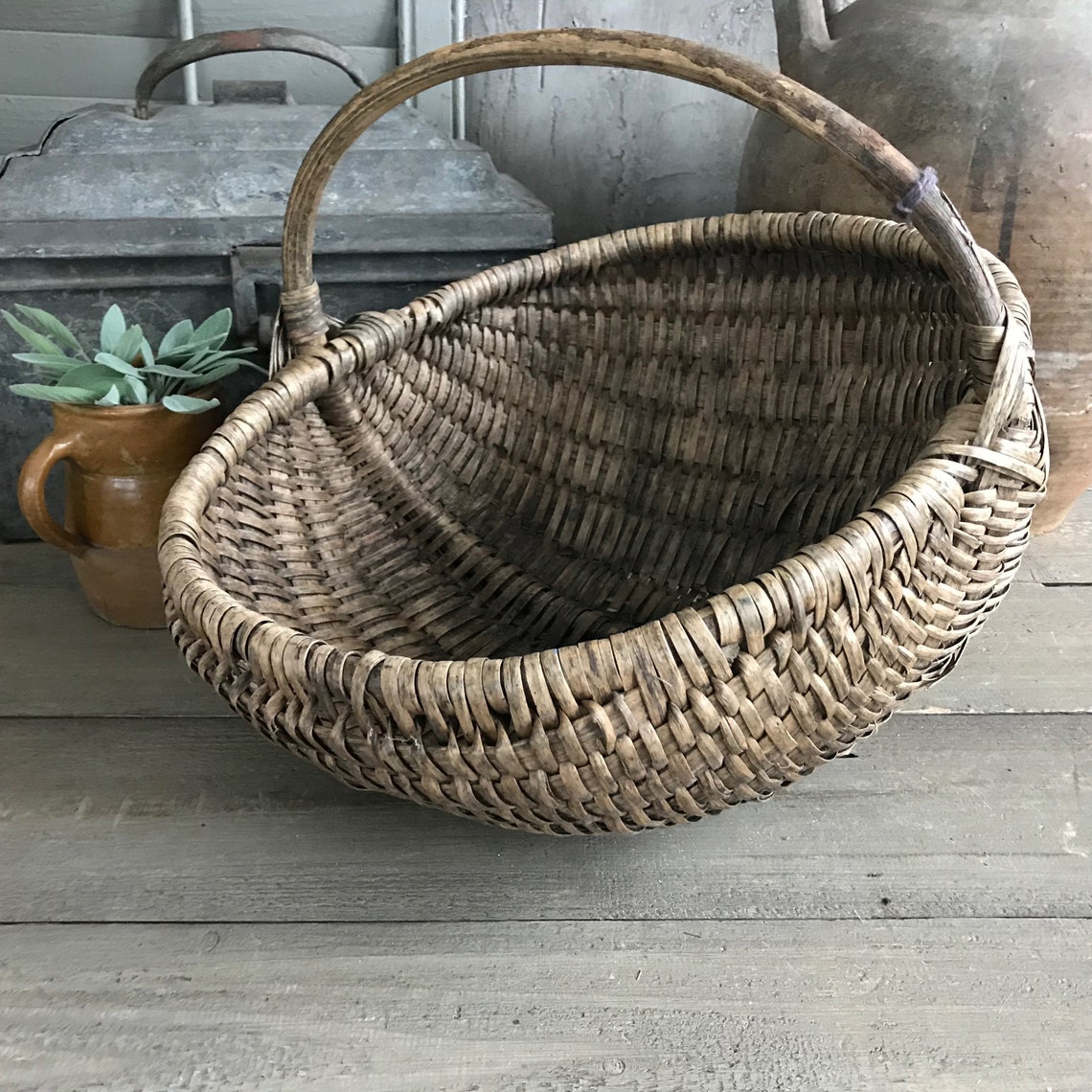 1 Rustic Harvest Basket Flower Gathering Gardening Market | Etsy