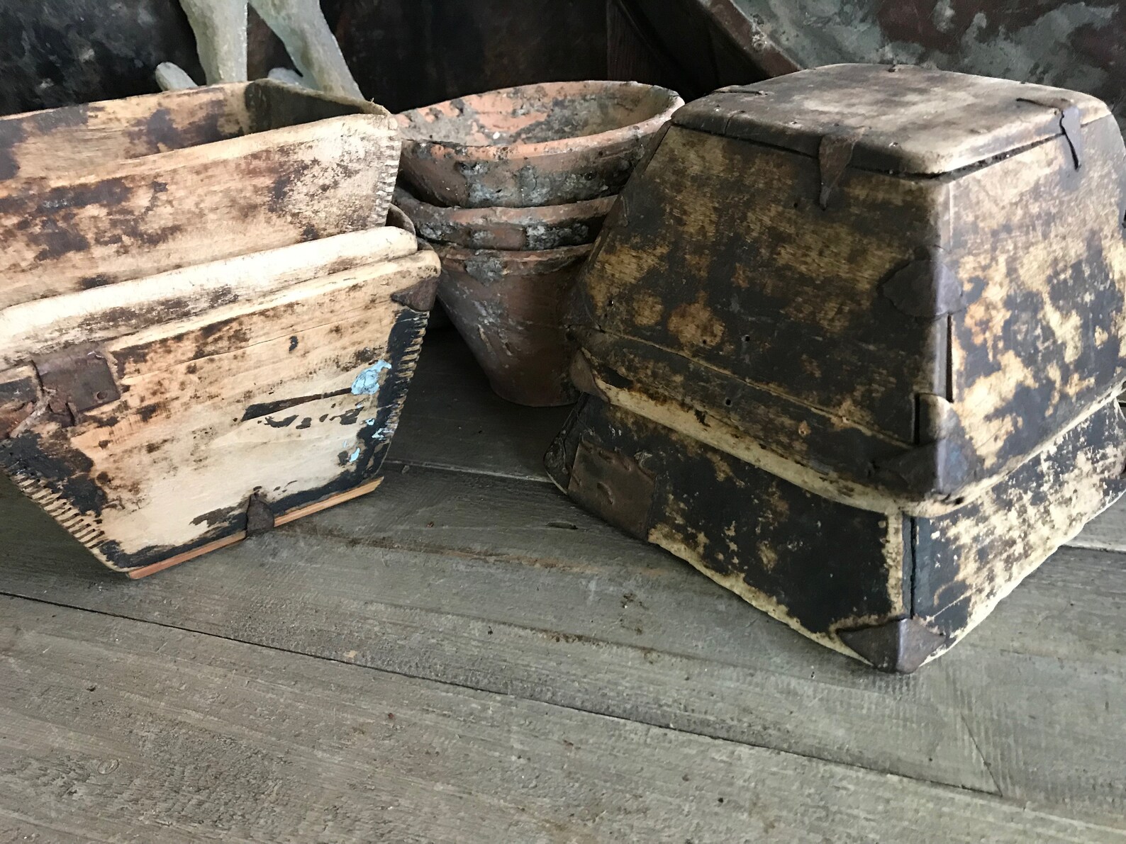 1 Rustic Wood Grain Box Measure Dovetailed Primitive Plant - Etsy