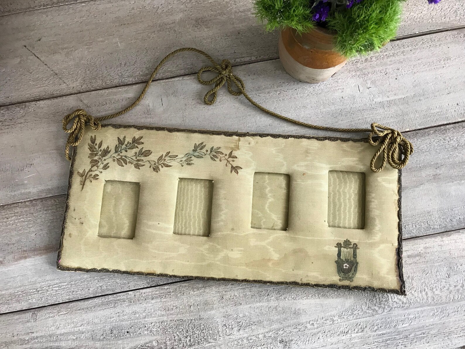 French Hand Painted Silk Picture Photo Frame Ca 1900 - Etsy