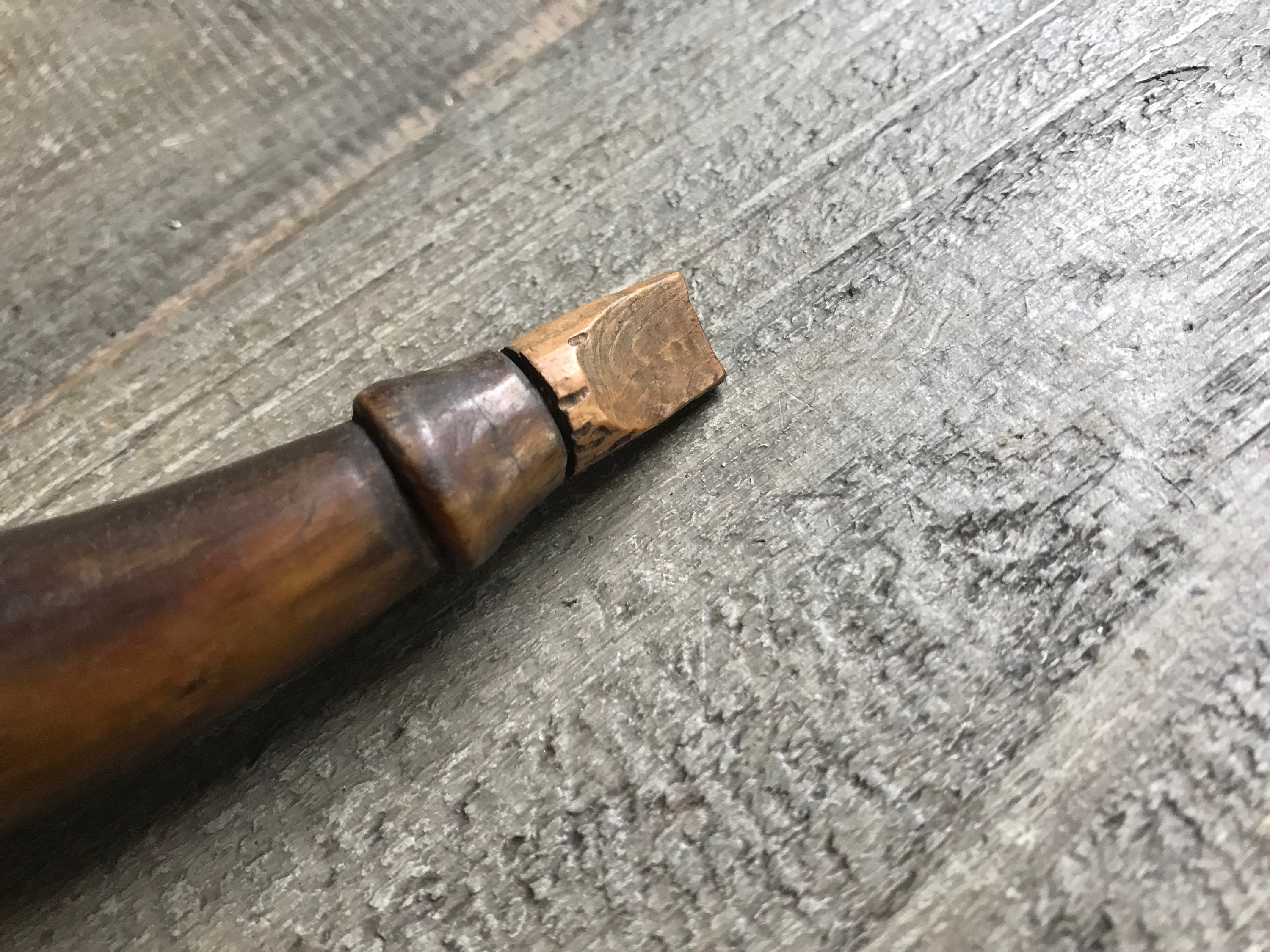 19th C French Powder Horn, Handcarved Wood Stopper, Small 5 Inch - Etsy