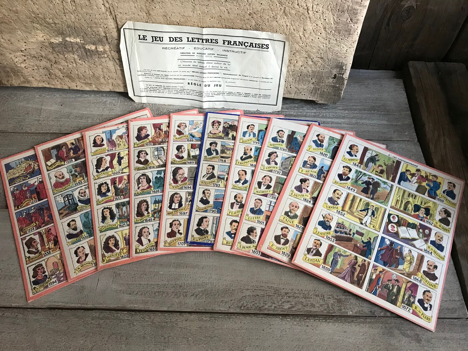 French History Game Ca 1910 Le Jeu Des Lettres Childrens | Etsy