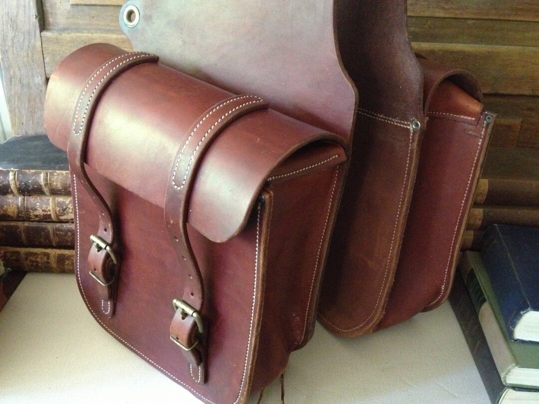Leather Motorcycle Saddle Bags, Motorbike Bags, Scooter Storage ...