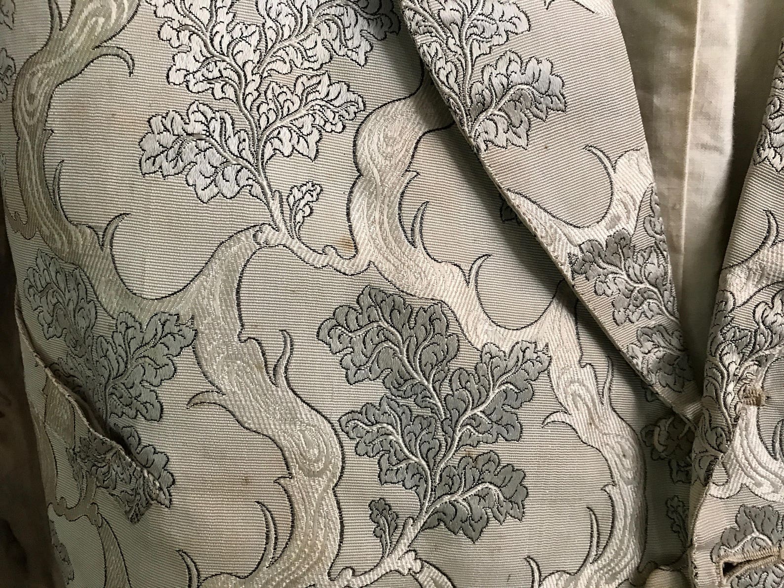 Antique Waistcoat Gilet Couture Vest Silk Damask Linen - Etsy