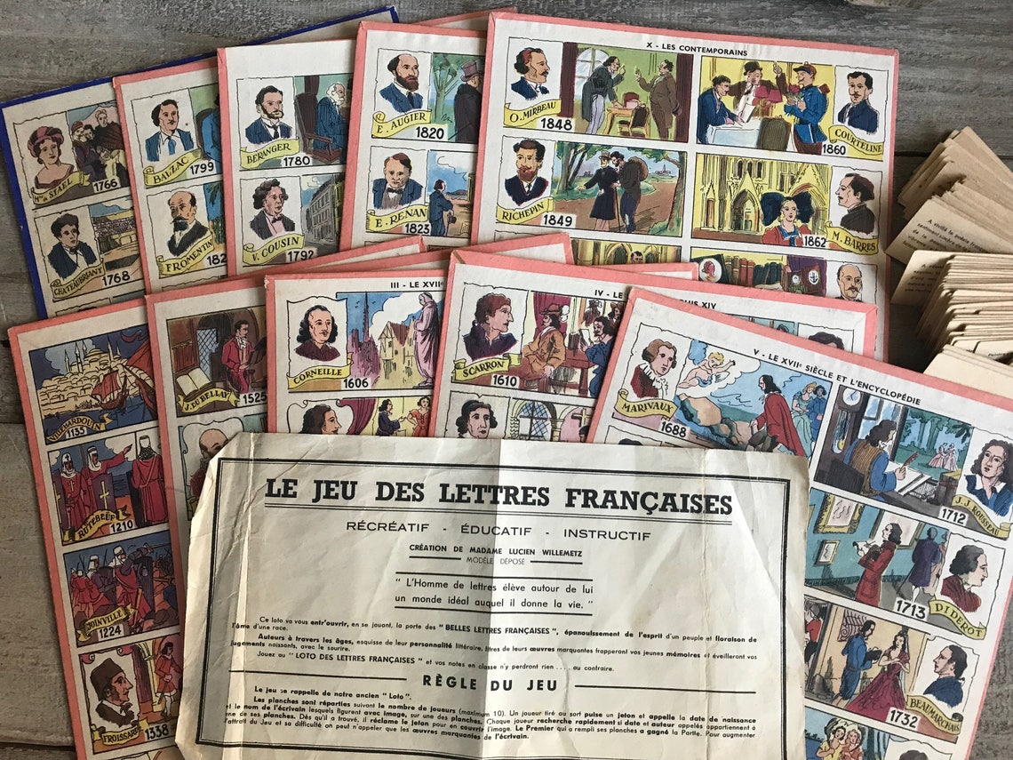 French History Game Ca 1910 Le Jeu Des Lettres Childrens | Etsy