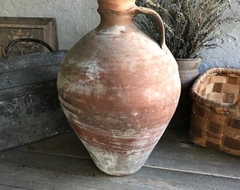 19th C Pottery Jug, Rustic Pitcher, Olive Jug, Terracotta, Rustic ...