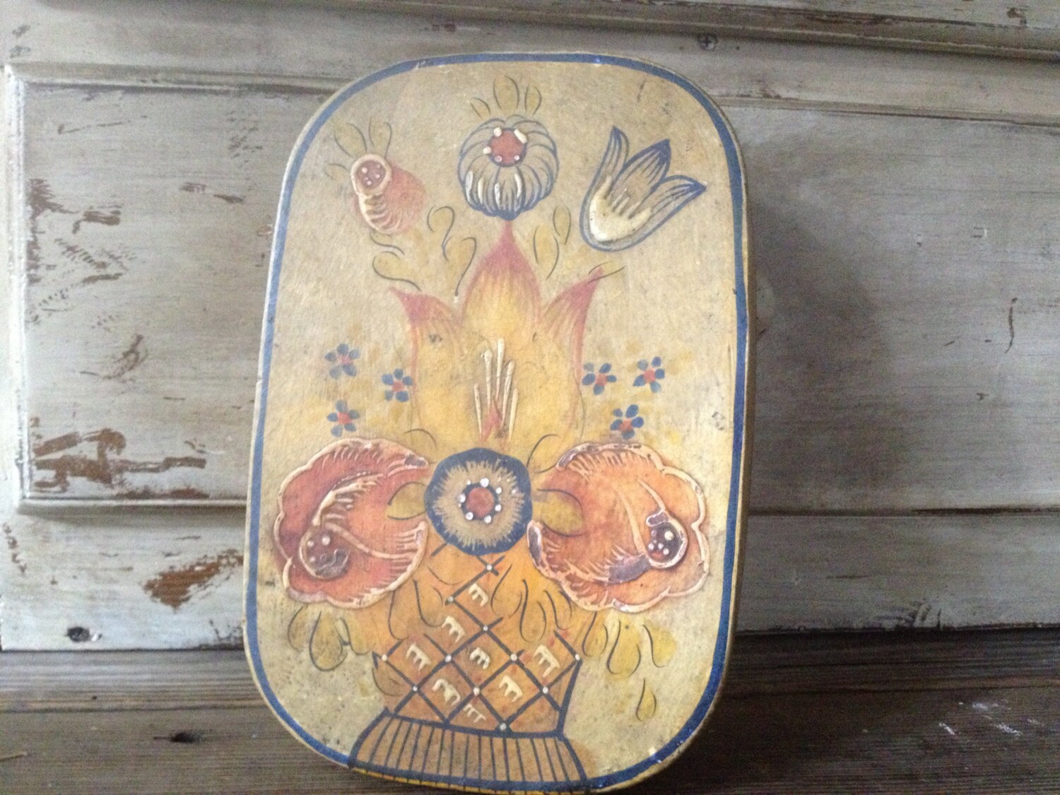 Pennsylvania Dutch Folk Art Handpainted Floral Tulips Bouquet - Etsy