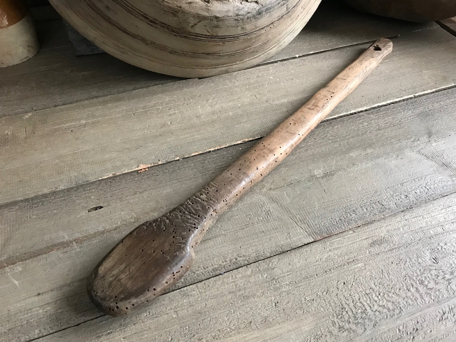 19th C French Wooden Spoon Large Rustic French Farmhouse - Etsy