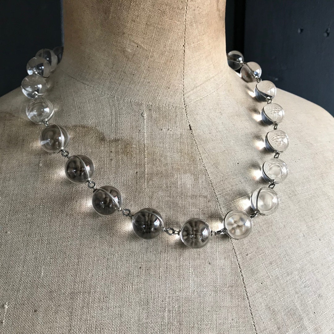 Deco Pools of Light Necklace, Mystical Rock Crystal Quartz, Sterling ...