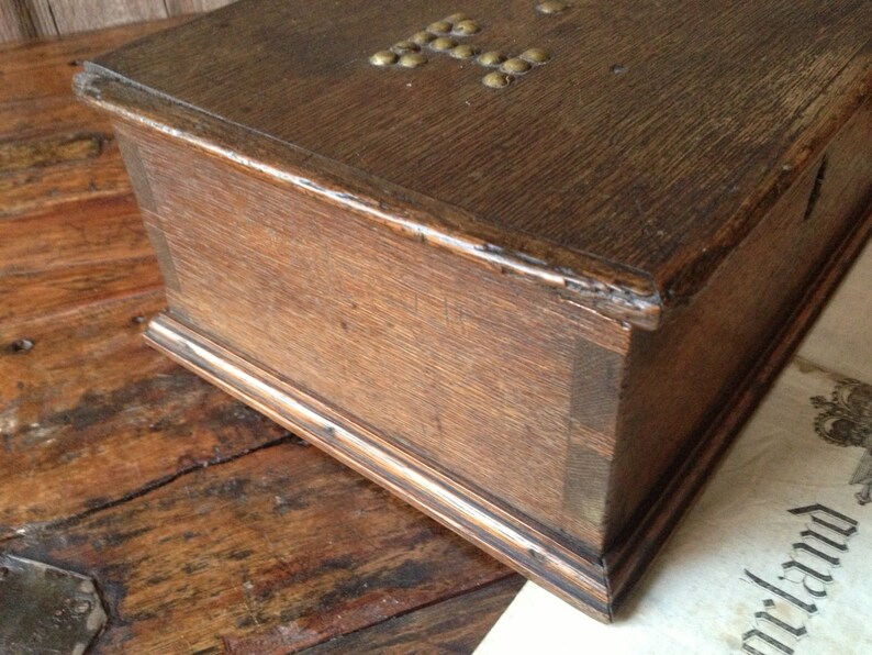 Early 1800s Wooden Box English Oak Handcrafted Wood Storage - Etsy