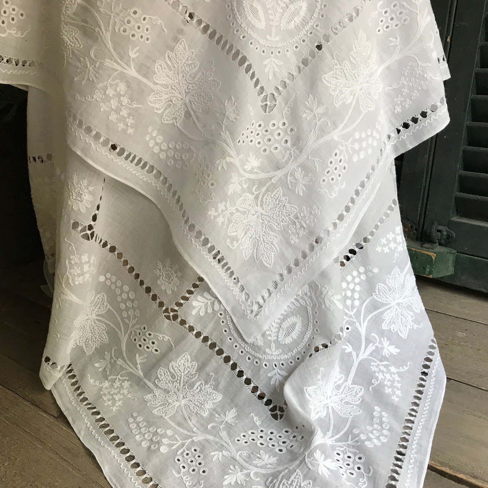 18th C French Fichu Wedding Shawl Scarf Arlesienne Hand | Etsy