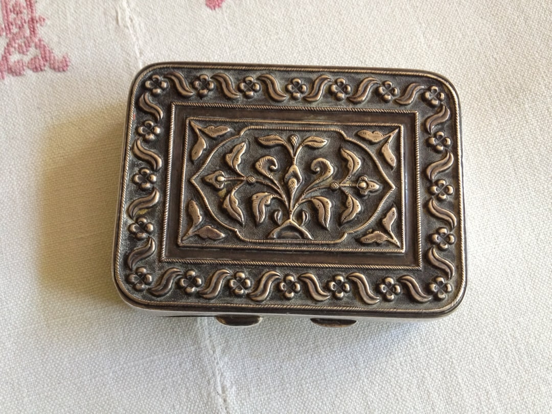 French Silver Snuff Box, Art Nouveau Metal Case, Business Card ...