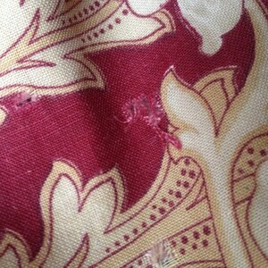 Red Floral Print Fabric, French Art Nouveau Bold 1900, Sewing Projects ...