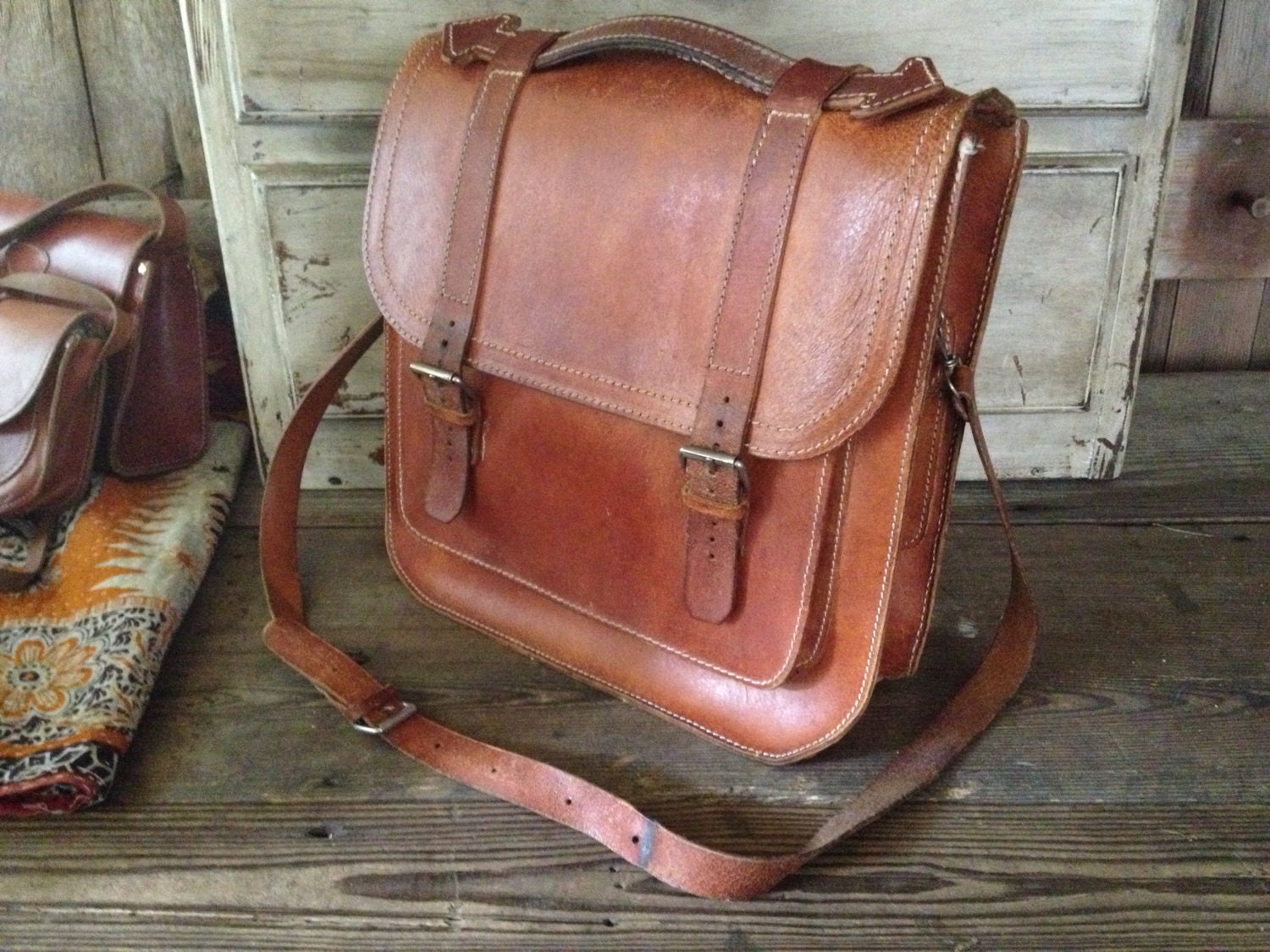 Artisan Rustic Brown Leather Mini Briefcase Satchel Handbag - Etsy