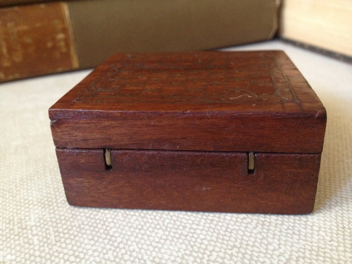 Wooden Trinket Box Gold Inlay Art Nouveau Design Snuff Box | Etsy