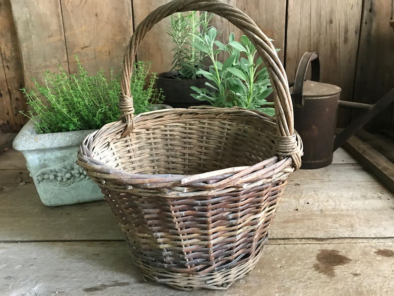 Rustic French Market Posy Basket Handwoven Willow Basket | Etsy