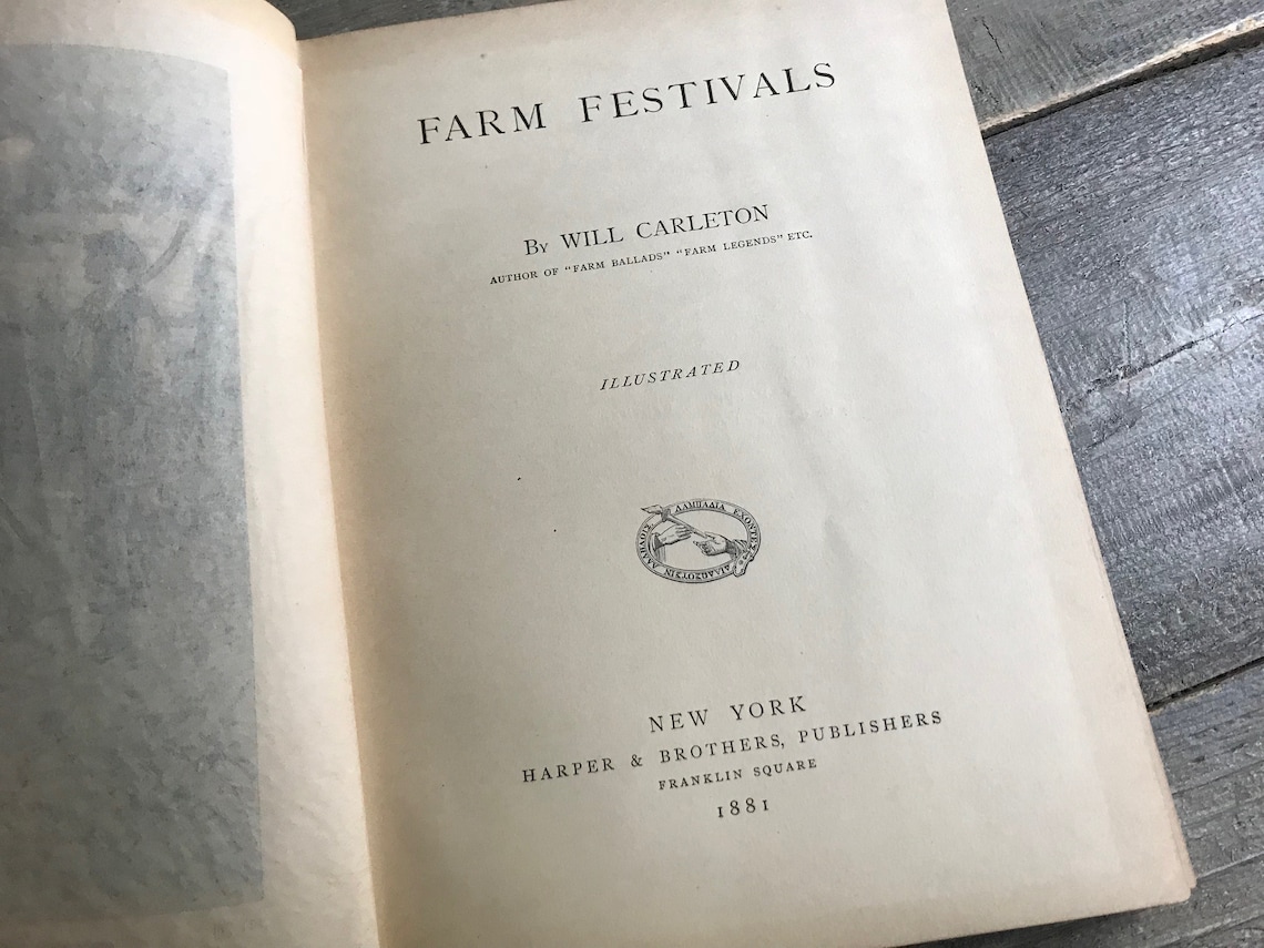 1 1881 Farm Ballads Poetry Book, Will Carleton, Antique Hardcover ...