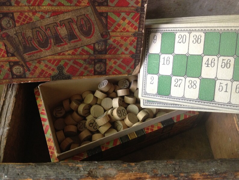 US Version French Lotto Game Box Boxwood Counters Game - Etsy