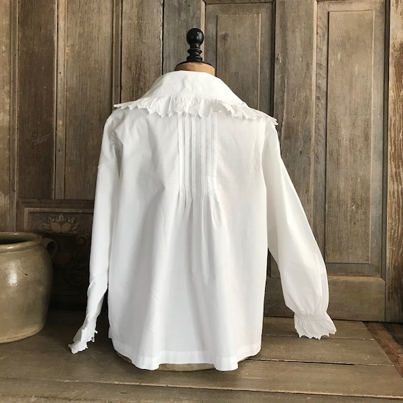 French Chemise Blouse, Ruffle Peasant Shirt, Ruffle C… - Gem