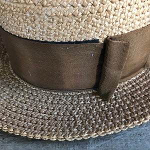 French Straw Boater Hat, Brown Ribbon Bow, Prop, Made in England - Etsy