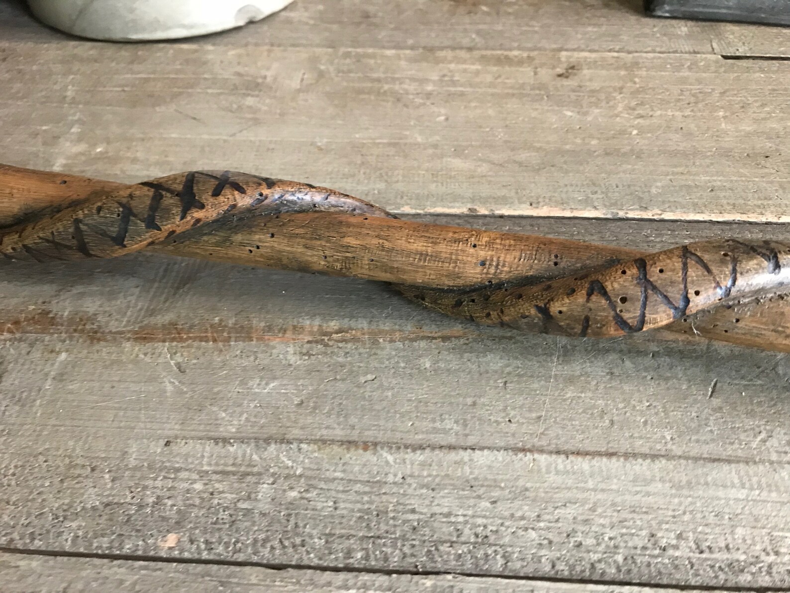 French Wood Walking Stick Handcarved Mountain Folk Art - Etsy