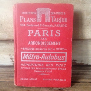 1956 Paris Tourist Guide Book Original City Maps French Text - Etsy