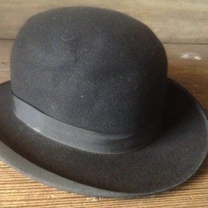 French Black Derby Bowler Hat Felt Grosgrain Ribbon Ladies Small - Etsy