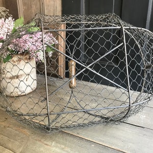 French Wire Harvest Basket, Garden Trug, Carrier, Oysters, Rustic ...