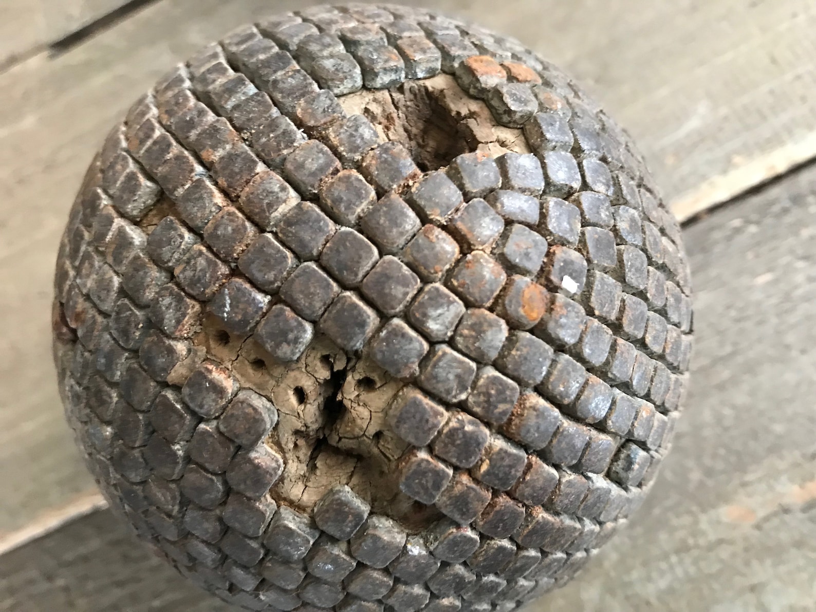 1 French Wooden Boule, Artistic Iron Decorated Design, Price for 1, 3 ...