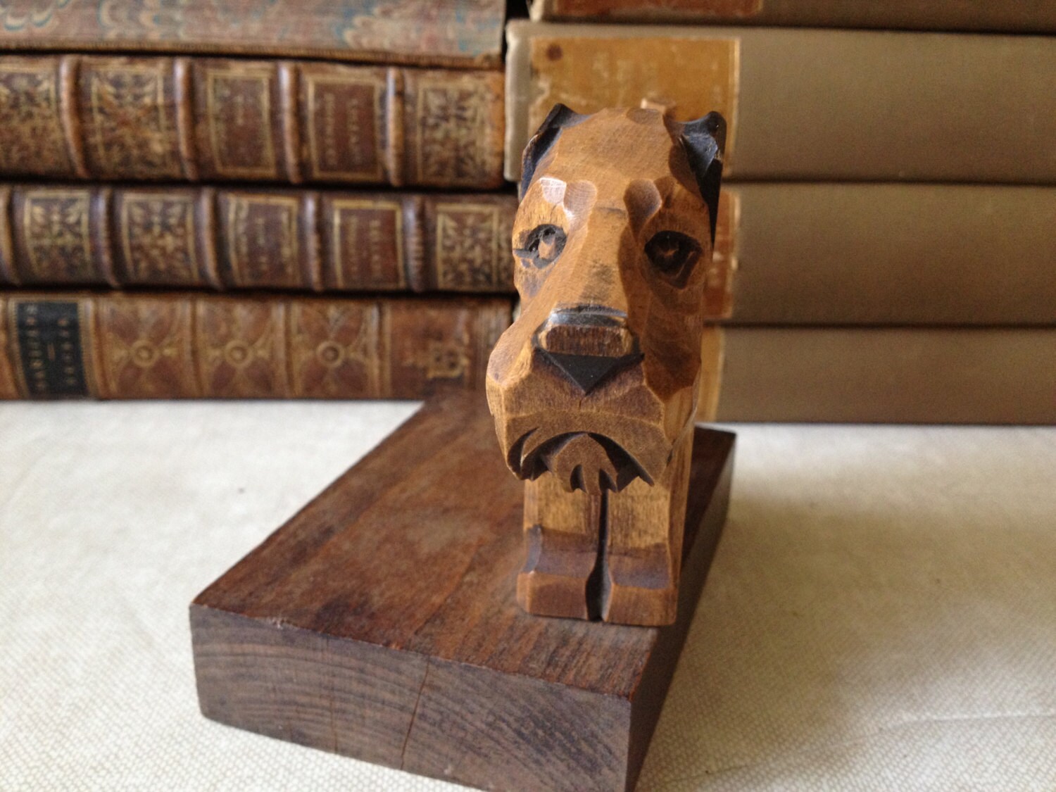 Vtg Artisan Handcarved Wooden Treen Scottish Terrier Dog // | Etsy