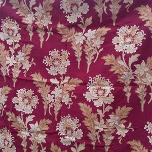 Red Floral Print Fabric, French Art Nouveau Bold 1900, Sewing Projects ...