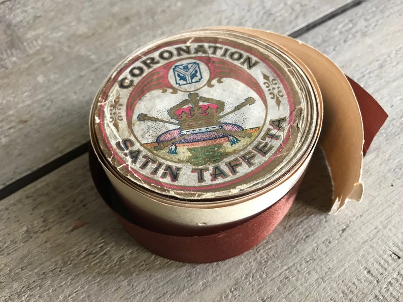 Antique Silk Taffeta Ribbon Trim Chestnut Brown Coronation | Etsy