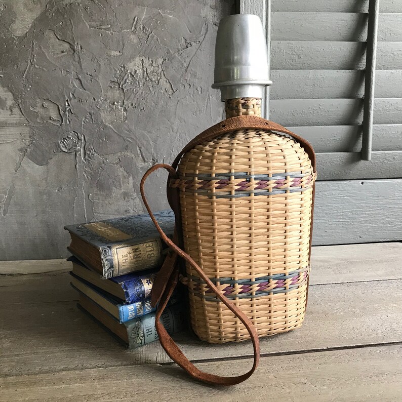French Wicker Water Flask Lourdes Spa Bottle French | Etsy