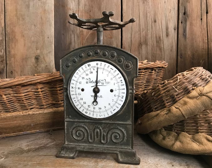 Antique German Iron Scale, 1900s, Wirtschafts Wage Scale, 10 Kilo, Art ...