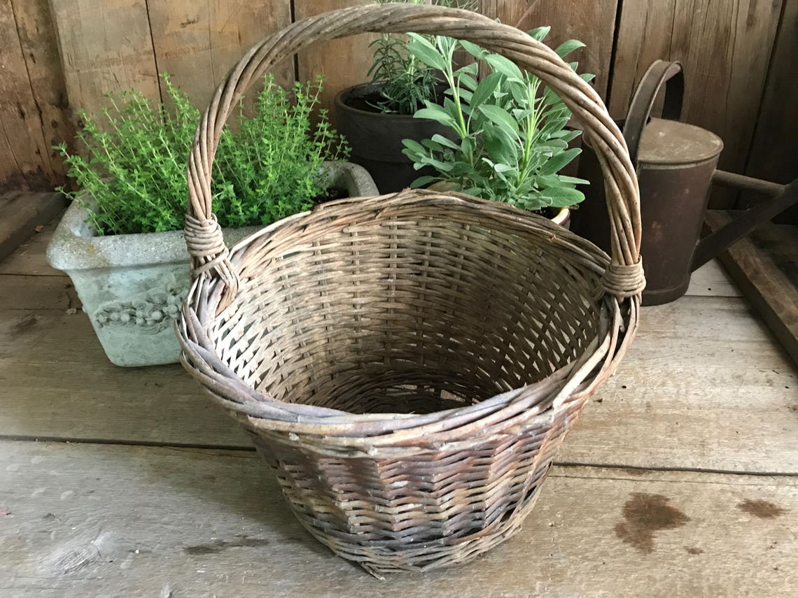 Rustic French Market Posy Basket Handwoven Willow Basket | Etsy
