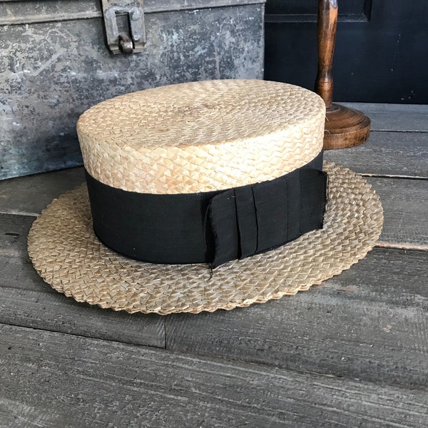 Straw Boater Hat - Etsy