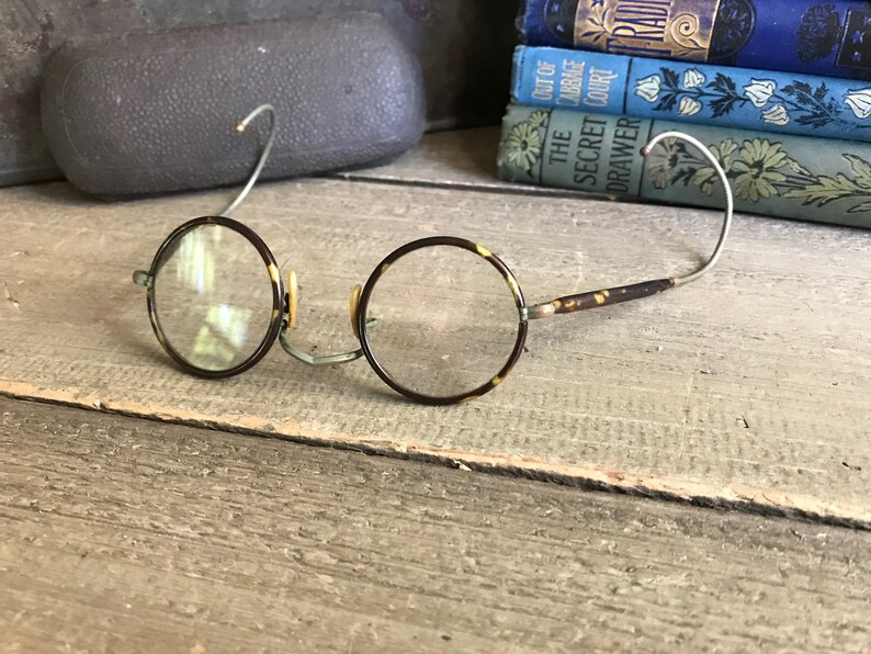 French Wire Rim Glasses Spectacles Faux Tortoiseshell Eye Etsy