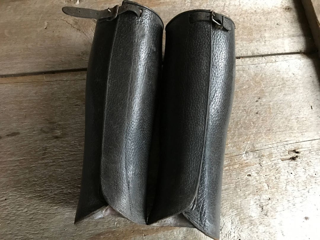 RESERVED French Leather Gaiters Lace Ups Brown Pig Skin Handmade Spats ...