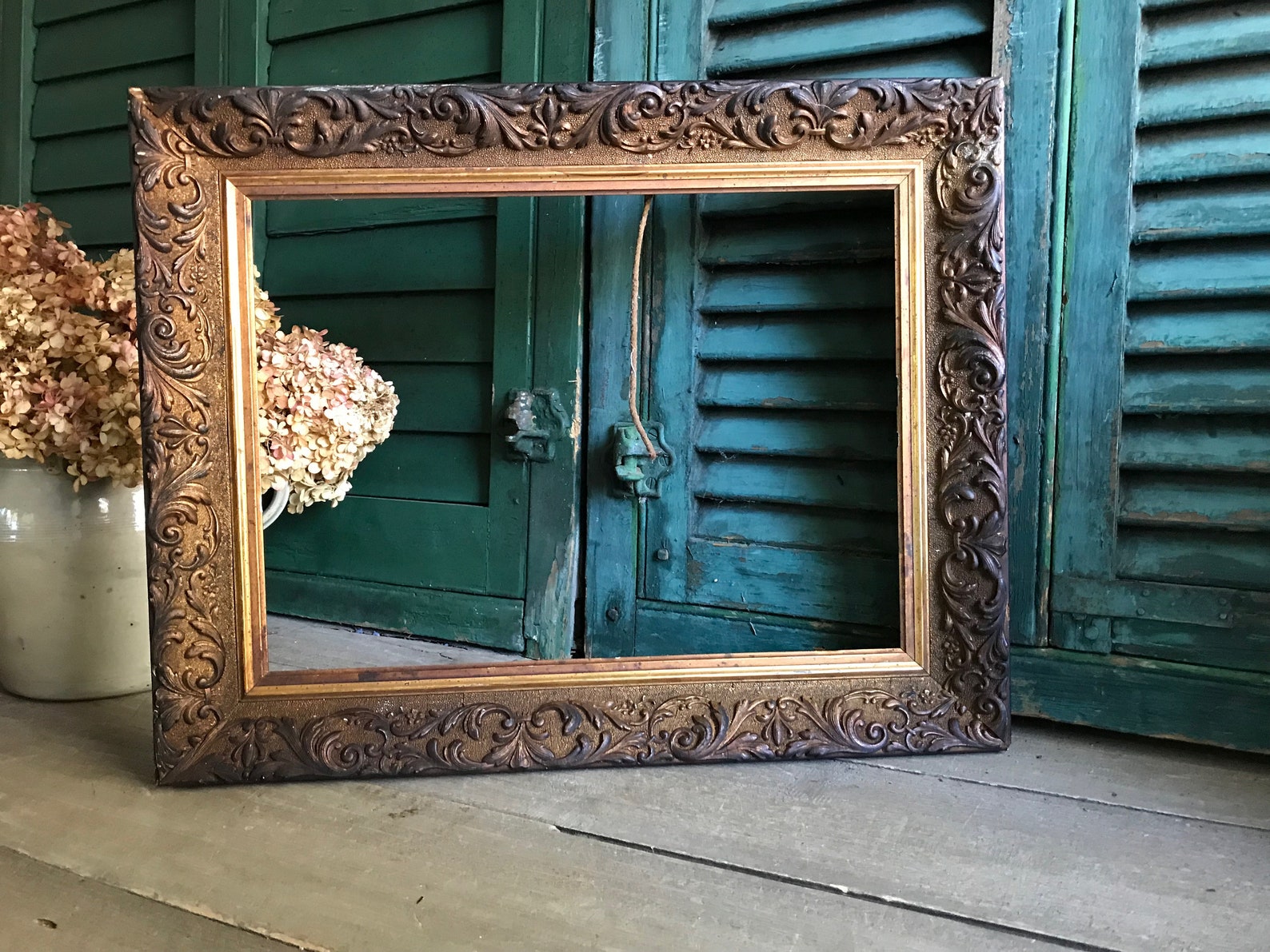19th C French Gesso Wood Frame, 19 X 15, Gold Gilt, Floral Leaf Scroll ...