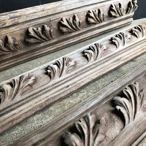 1 French Architectural Wood Frieze, Carved Wood Relief, Leaf Design ...
